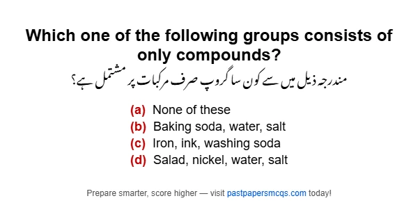 Chemical Compound Classification Methods | Past Papers MCQs