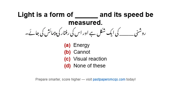 Electromagnetic Radiation Principles | Past Papers MCQs