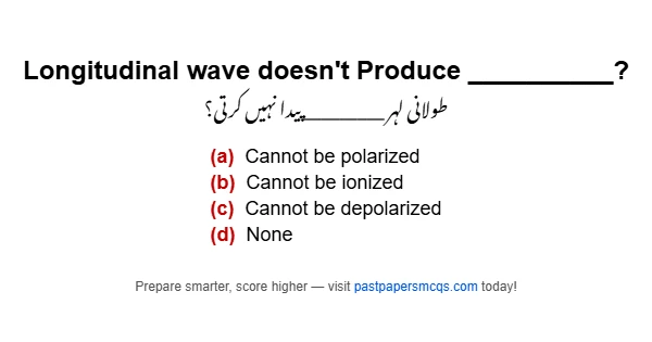 Wave Properties and Longitudinal Motion | Past Papers MCQs