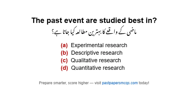 The past event are studied best in? | Past Papers MCQs