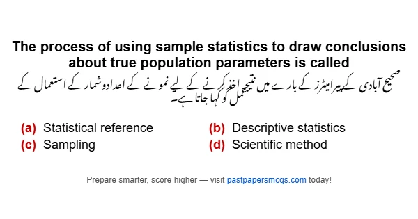 Inferential Statistics and Hypothesis Testing | Past Papers MCQs
