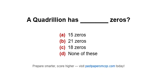 Large Number Representation | Past Papers MCQs